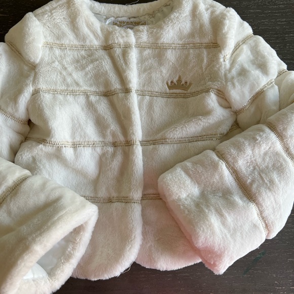 Jackets & Coats | Disney Princess White Silver Coat Little Girl Size 91 ...